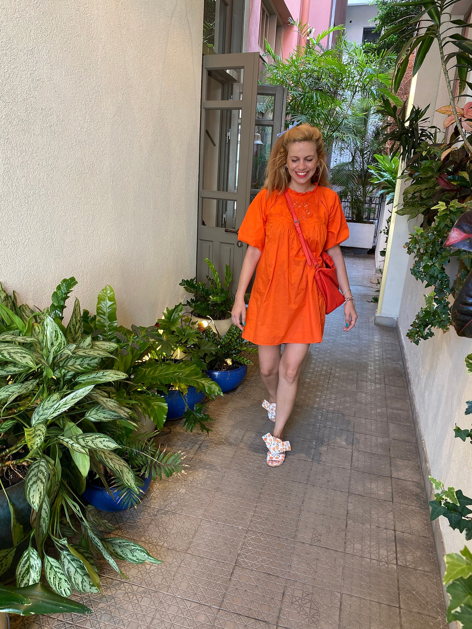 Orange Sandals Women Slip on Sandals Flat Sandals Women | Etsy