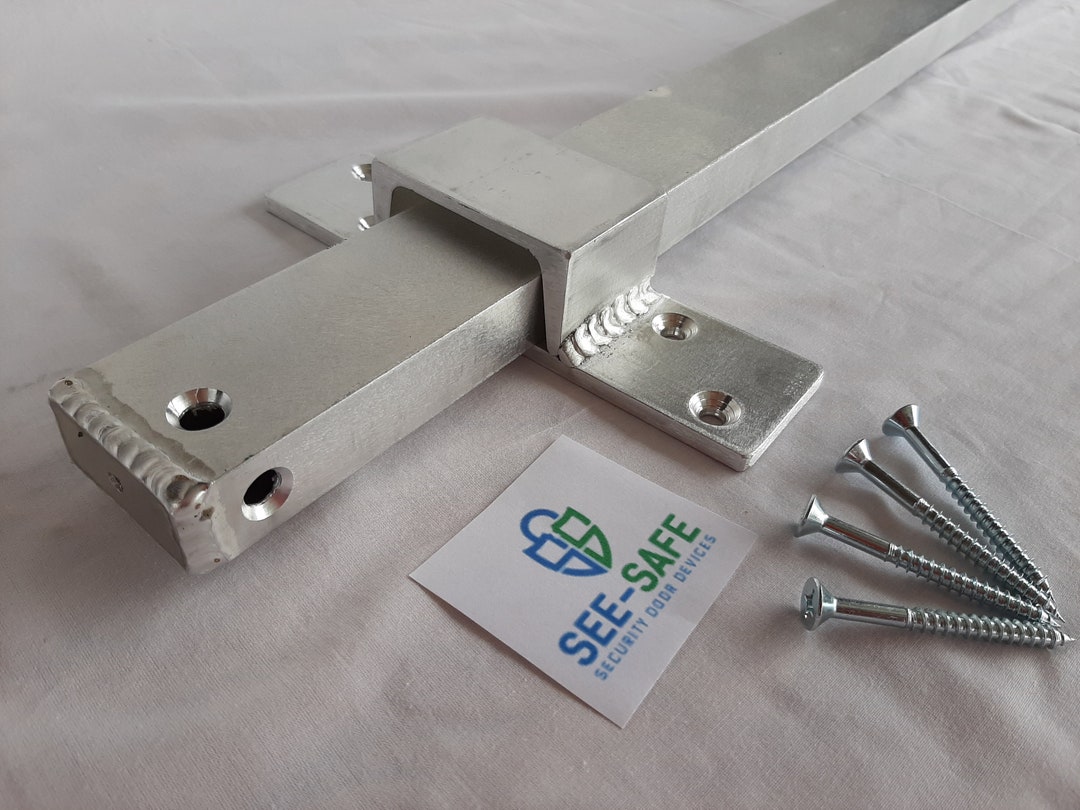 See-safe Security Door Square Tube Bar Lock Barricade W/ Padlock Holes ...