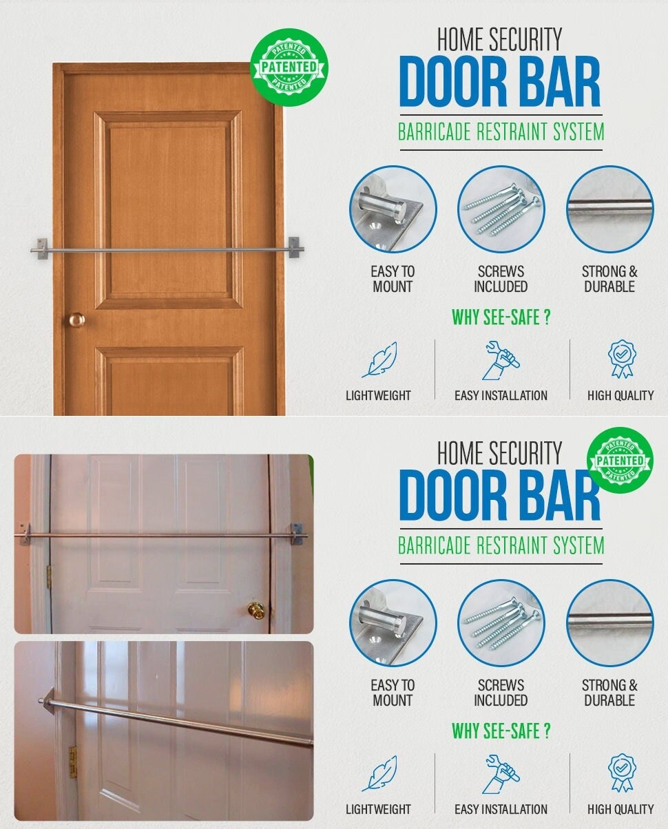 SEE-SAFE Home Security Door Bar Lock Barricade 70 - Etsy