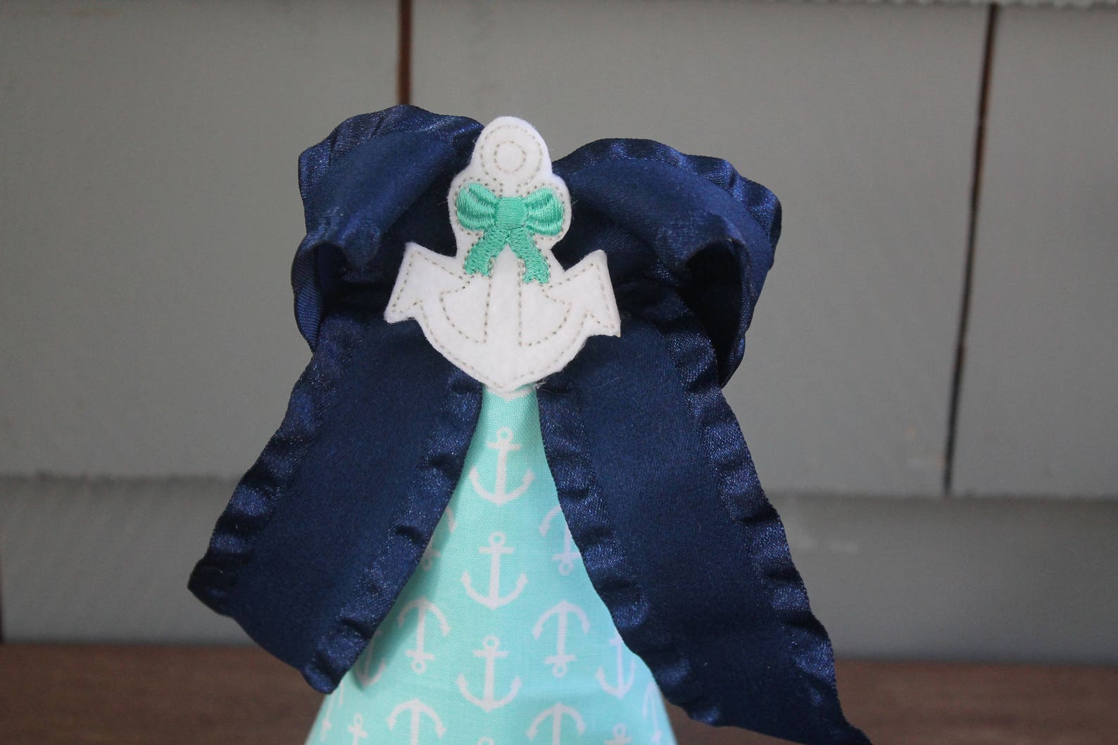 Nautical Party Hat Aqua and Navy Anchor Hat First Birthday | Etsy