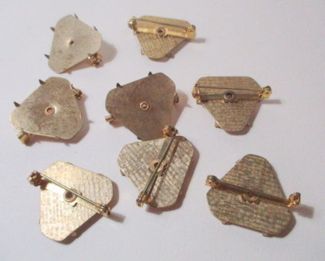 Lot of 8 Vintage Pin Back Settings for Jewelry Design - Etsy