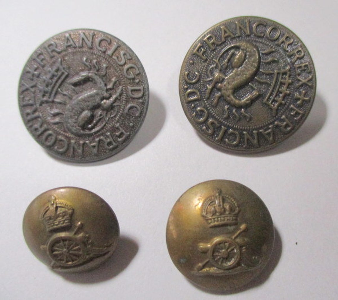 Lot of 4 Vintage Uniform Buttons Pair of Francorrex, and Pair of London ...