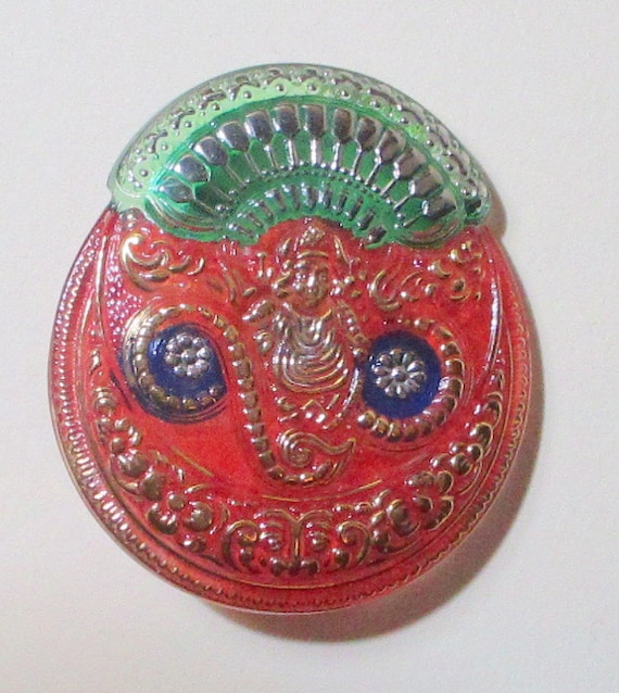 Vintage Large Glass Figural Button | Etsy