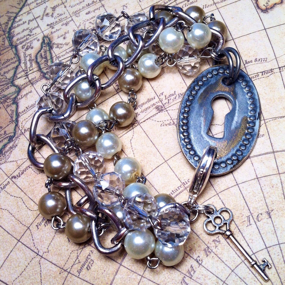 Key Lock Bracelet - Etsy