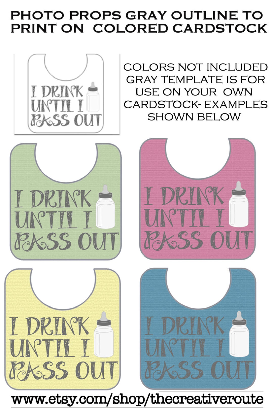 Baby Shower Photo Booth Props Printable Large 8 Page PDF DIY - Etsy