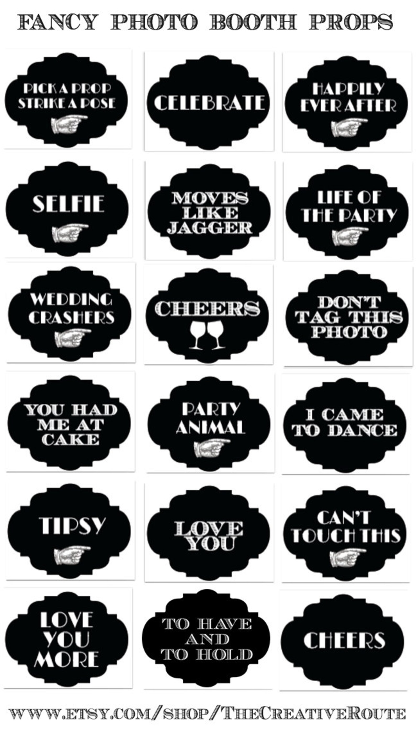 Wedding Photo Booth Props 18 Funny Printable Signs for a DIY Wedding ...