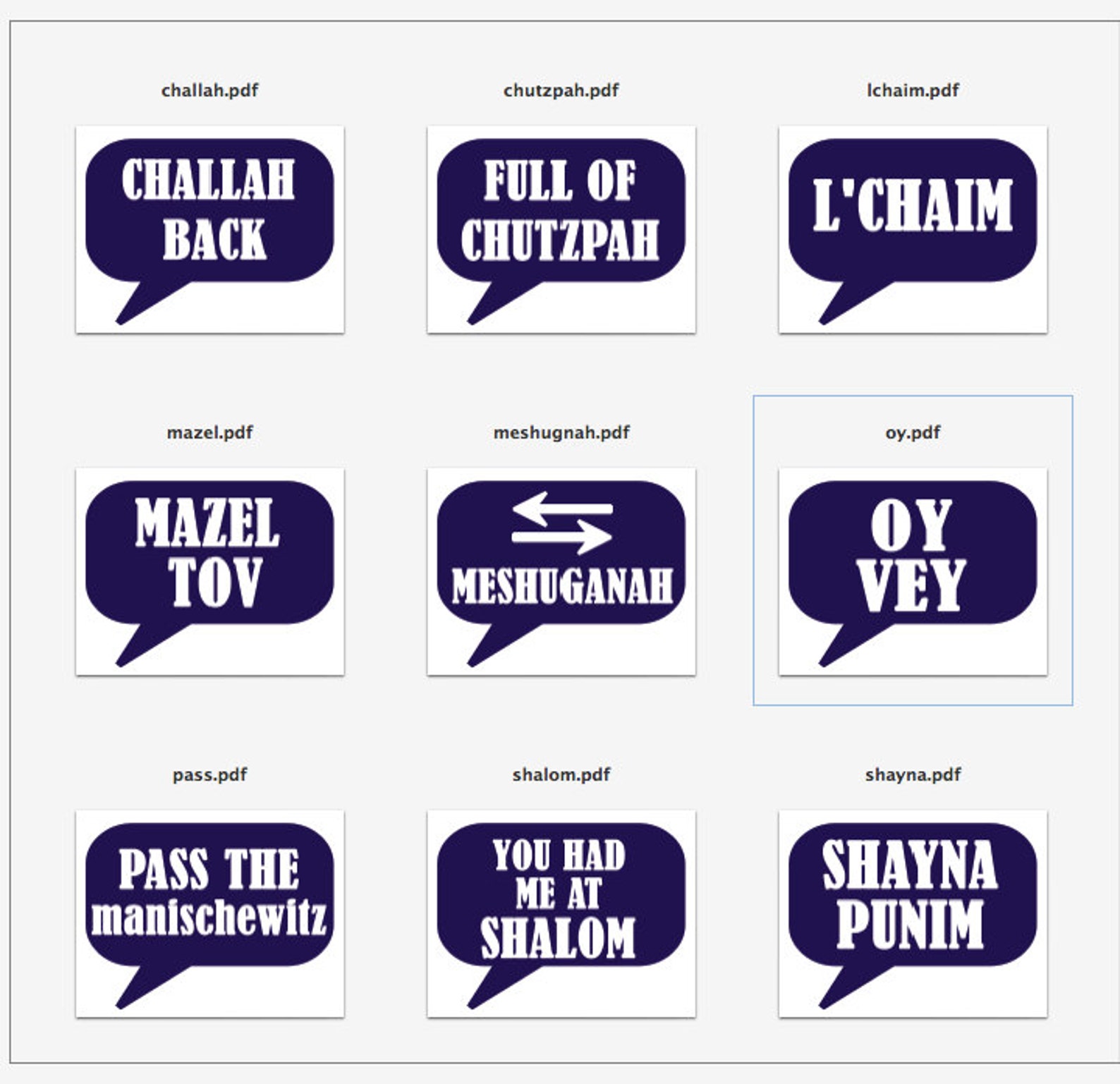 Jewish Photo Booth Props Printable 10 Large Funny DIY - Etsy