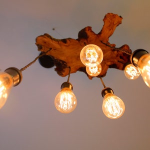 Small Live Edge Slab Light Fixture. Rustic Wood Chandelier - Etsy