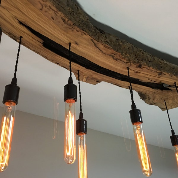 Live Edge Wood Chandelier - Etsy