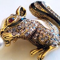 Squirrel Brooch - Etsy