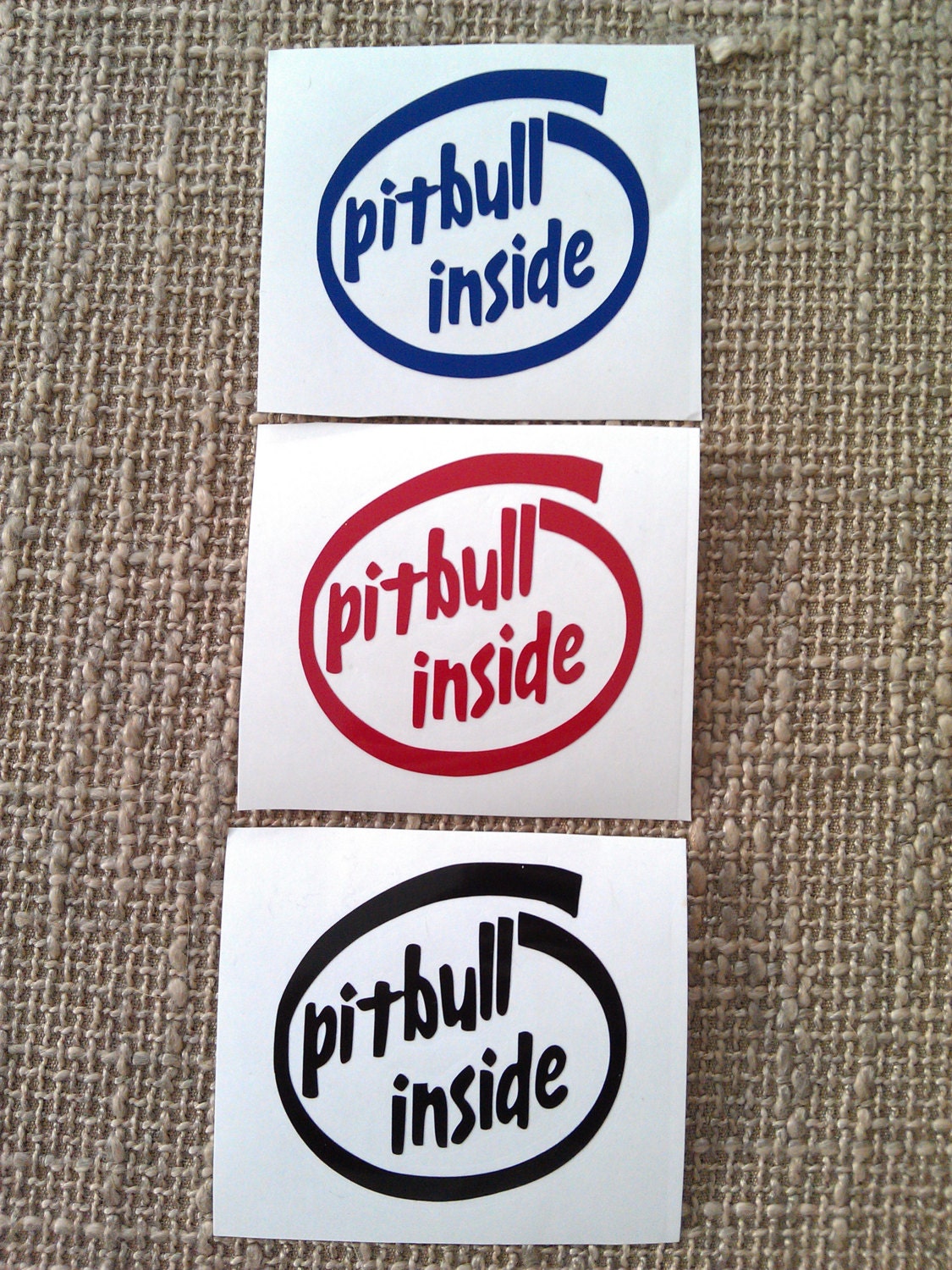 Pitbull Inside Vinyl Window Laptop iPad Tablet Decal 2.5 Inch White ...