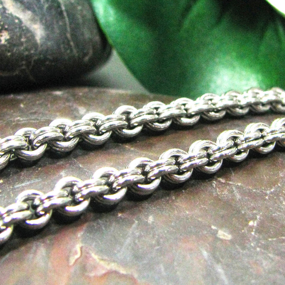 4.5 Mm Silver Cable Chain Necklace Double Cable Chain - Etsy