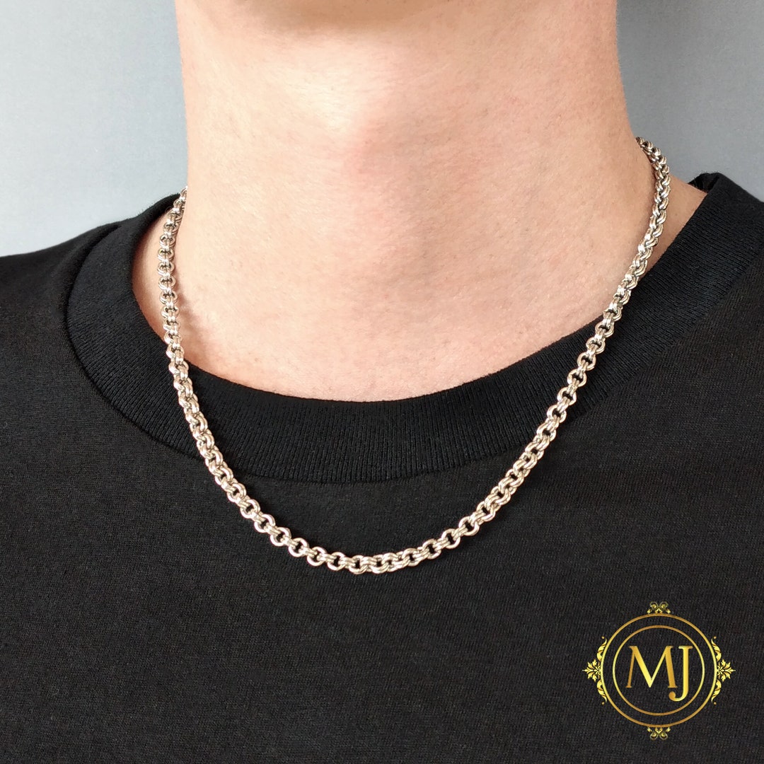 Silver Cable Chain 4.5 Mm Double Cable Chain Parallel Chain 18, 20, 22 ...