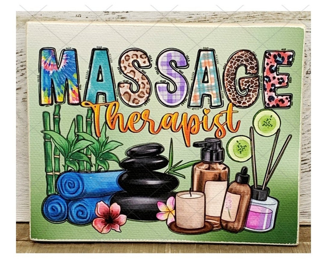 Massage Therapist Gift-wood Block Mini Sign 5x4-tiered Tray-massage ...
