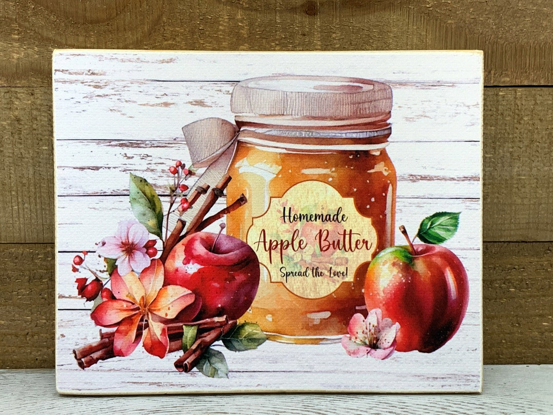 Homemade Apple Butter Jam-jelly in Jar Wood Block Mini Sign 5x4 ...