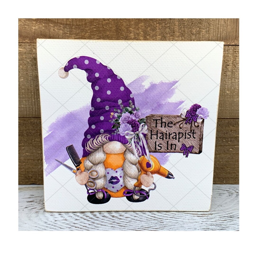 Girl Gnome Hair Styliststhe Hairapist is Inwood Block Mini Sign 4x4 ...