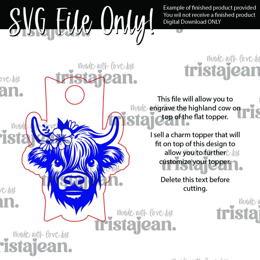 Highland Cow Stanley Quencher H2.0 Topper SVG FILE ONLY - Etsy
