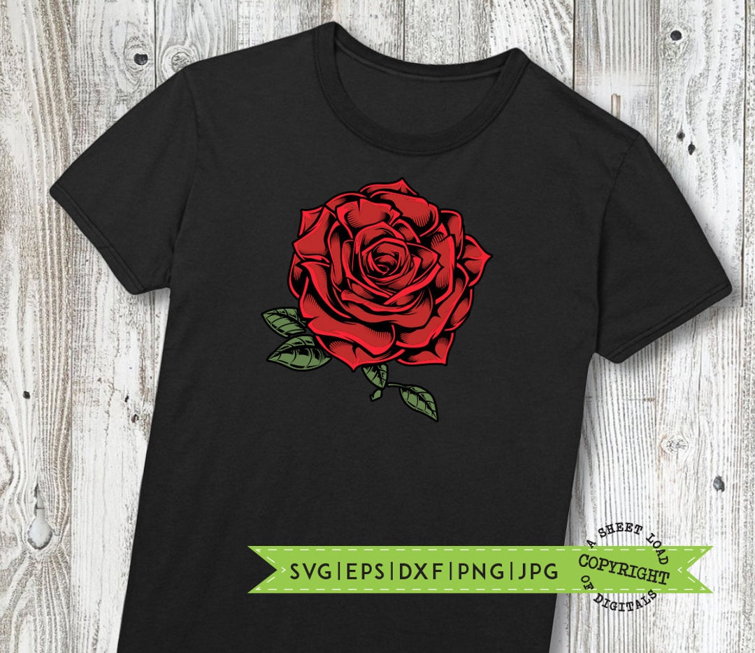 Red Rose SVG DXF PNG and Jpg Files for Cutting Machines - Etsy