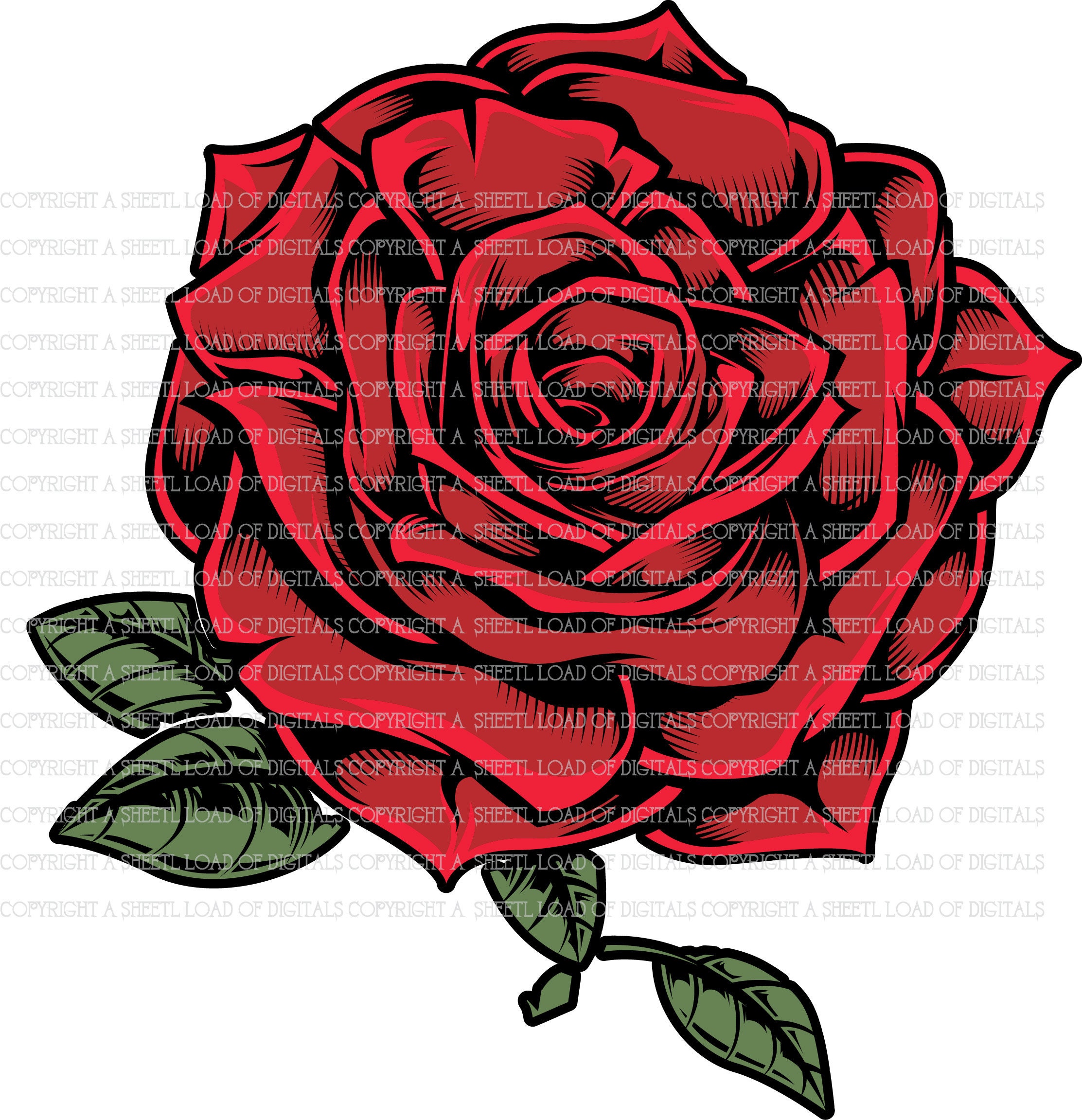 Red Rose SVG DXF PNG and Jpg Files for Cutting Machines - Etsy