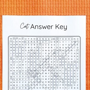 Cat Printable Word Search | Animal Word Puzzle Party Game | Brain ...