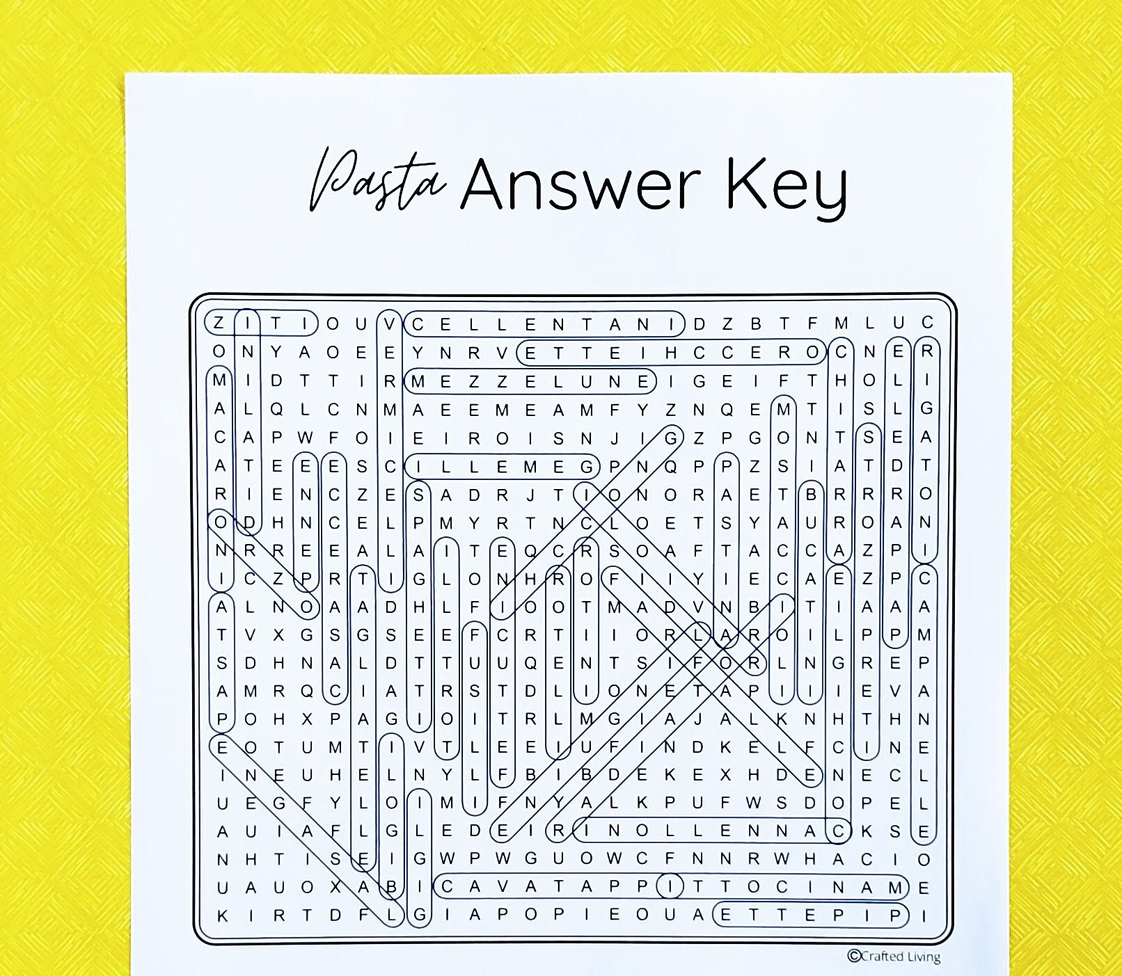 Pasta Printable Word Search Food Word Puzzle Party Game - Etsy