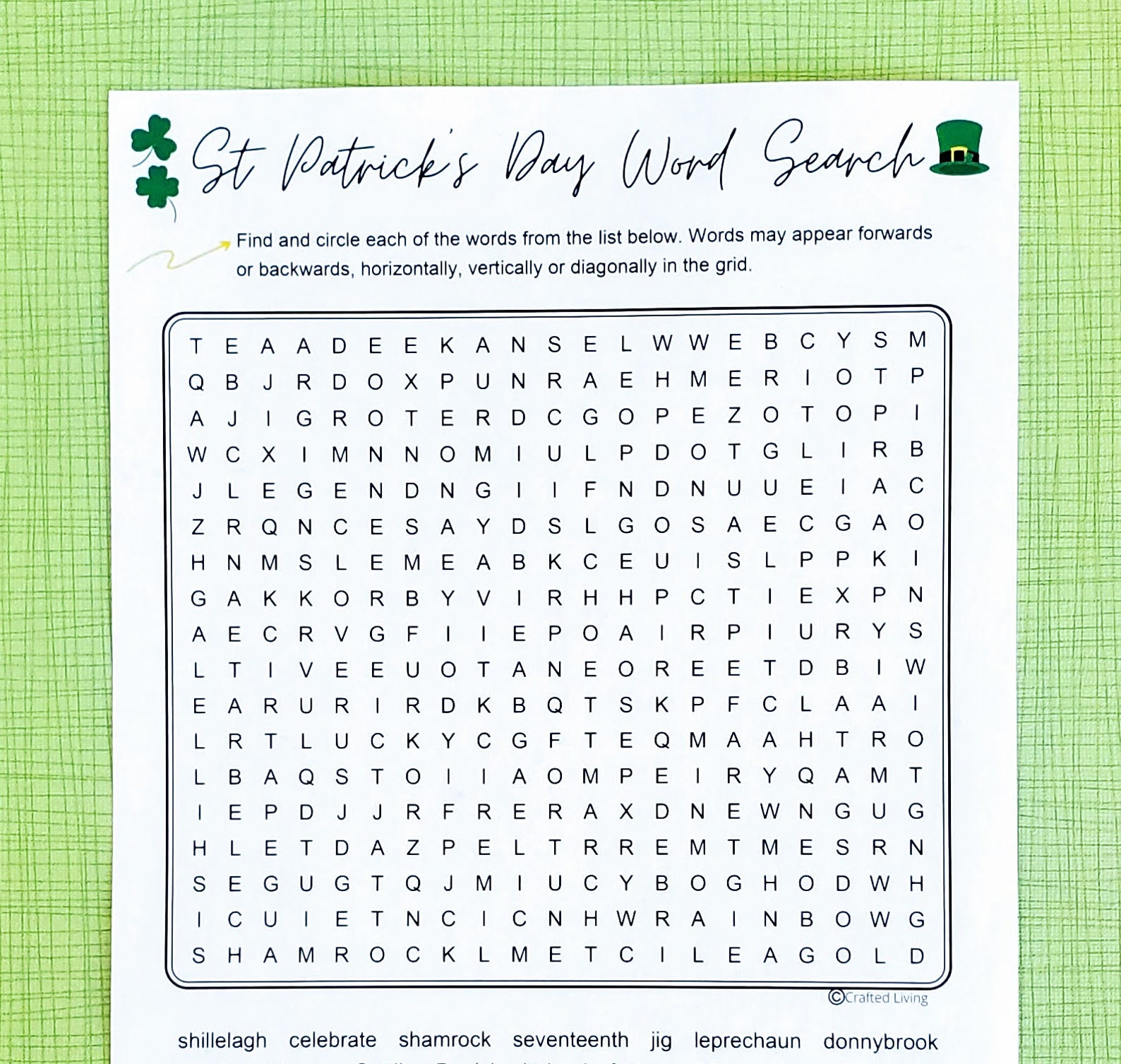 St Patrick's Day Printable Word Search | Holiday Word Puzzle Party Game ...