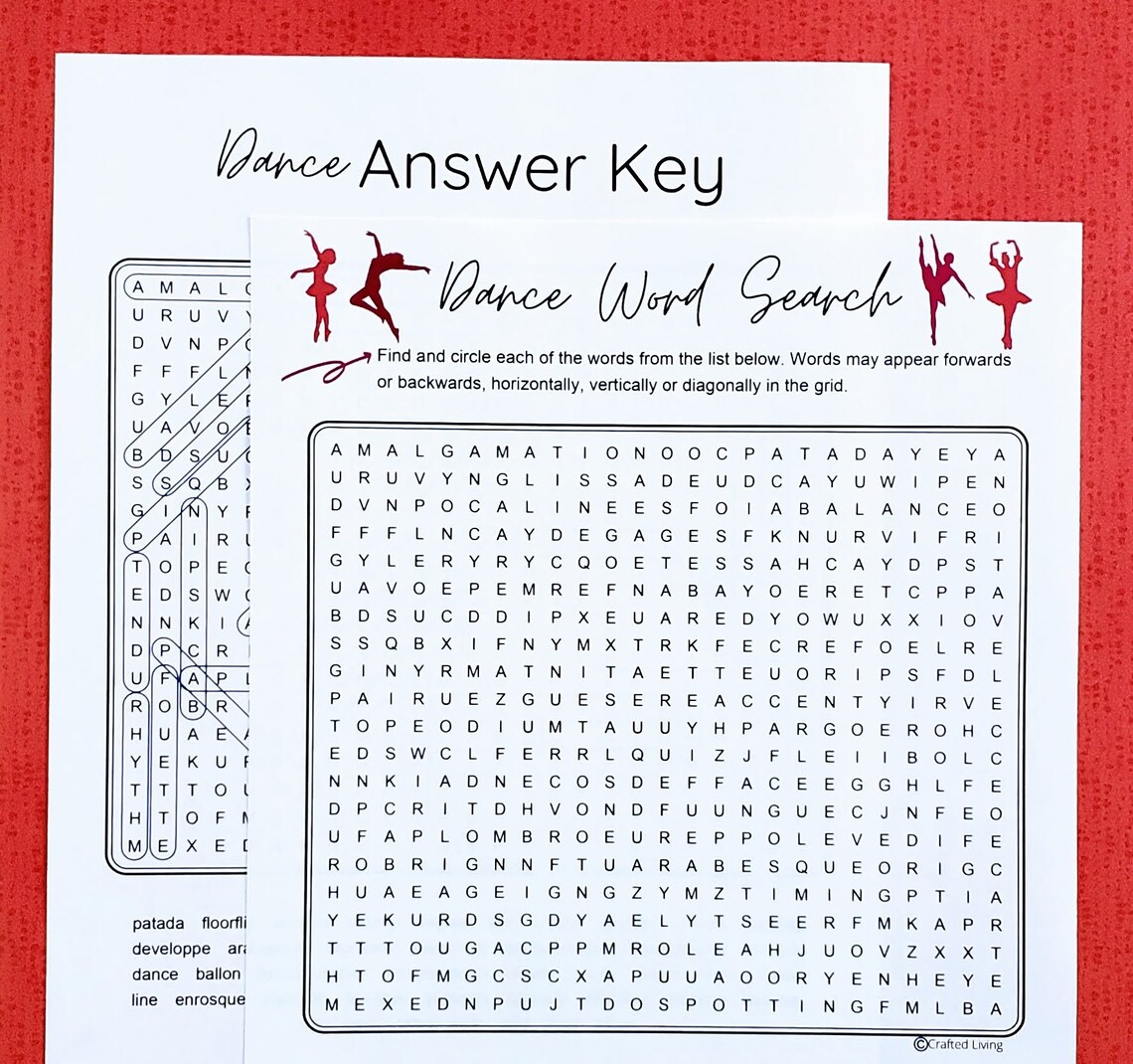 Dance Printable Word Search | Dance Word Puzzle Party Game | Brain ...