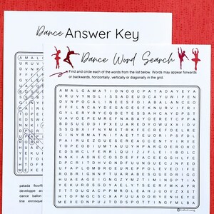 Dance Printable Word Search | Dance Word Puzzle Party Game | Brain ...