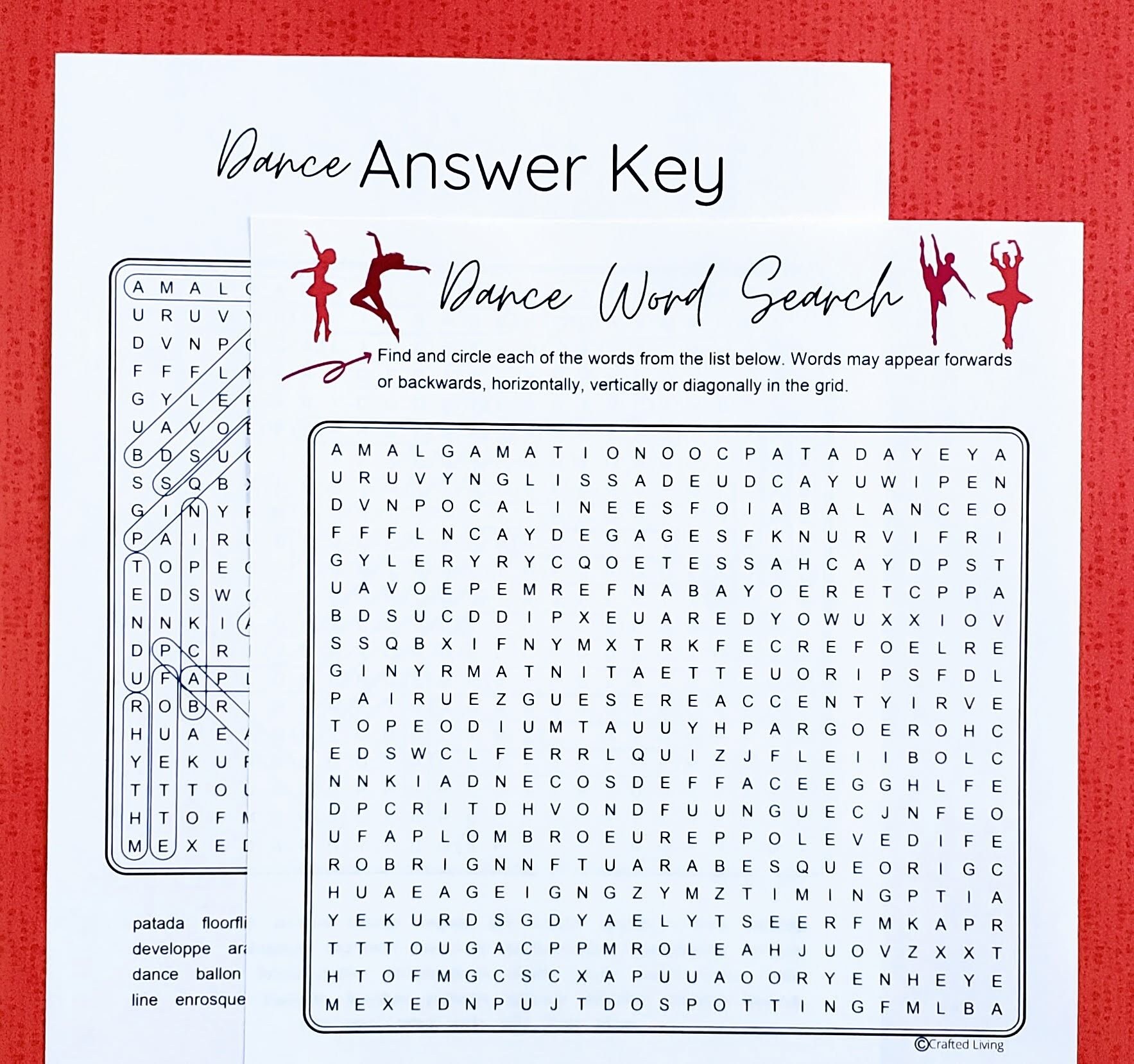 Dance Printable Word Search Dance Word Puzzle Party Game Brain Teaser ...
