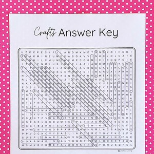 Crafts Printable Word Search | Hobby Word Puzzle Party Game | Brain ...