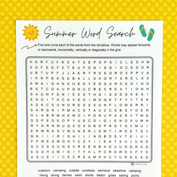 Spring Printable Word Search Seasons Word Puzzle Party Game Brain ...