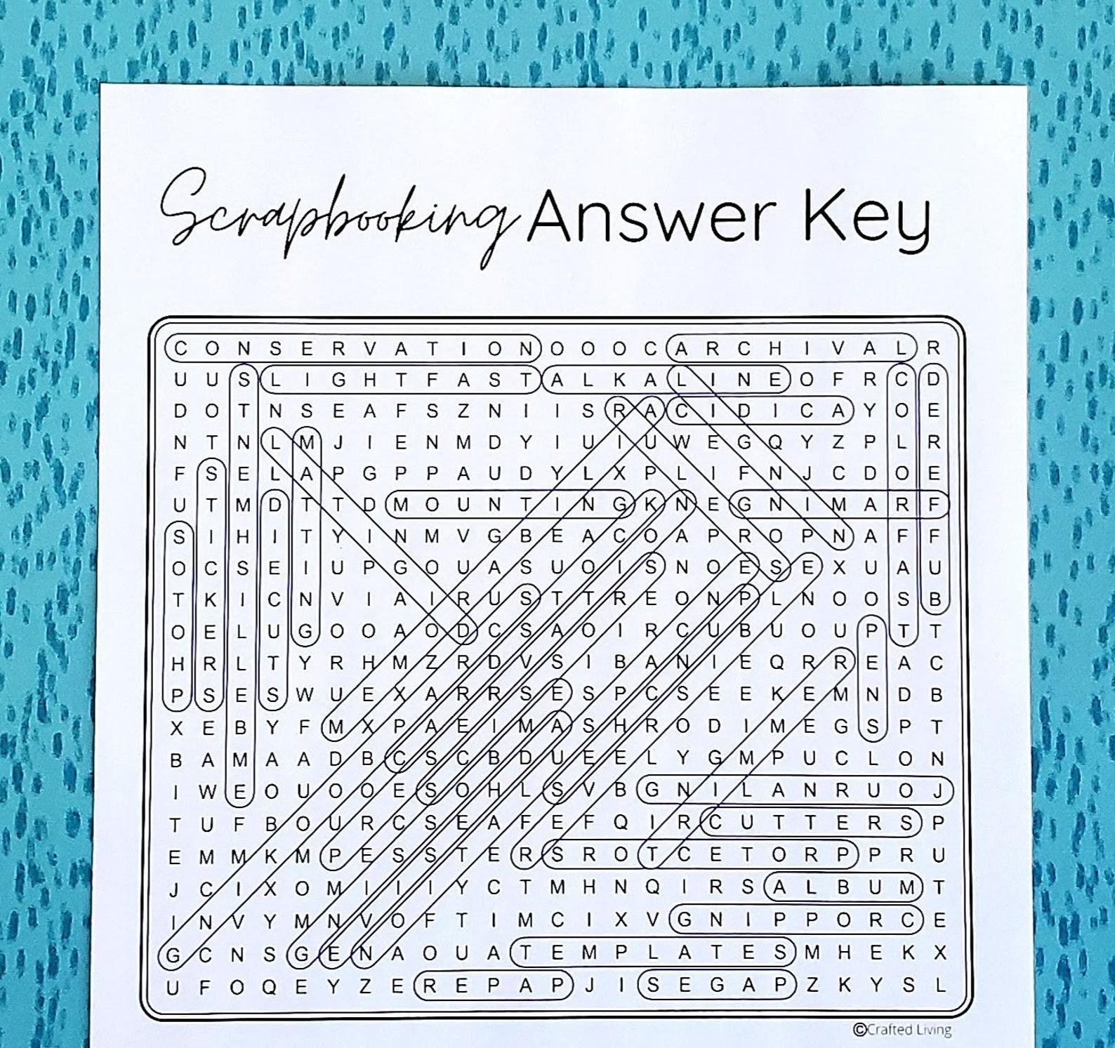 Scrapbooking Printable Word Search | Hobby Word Puzzle Party Game ...