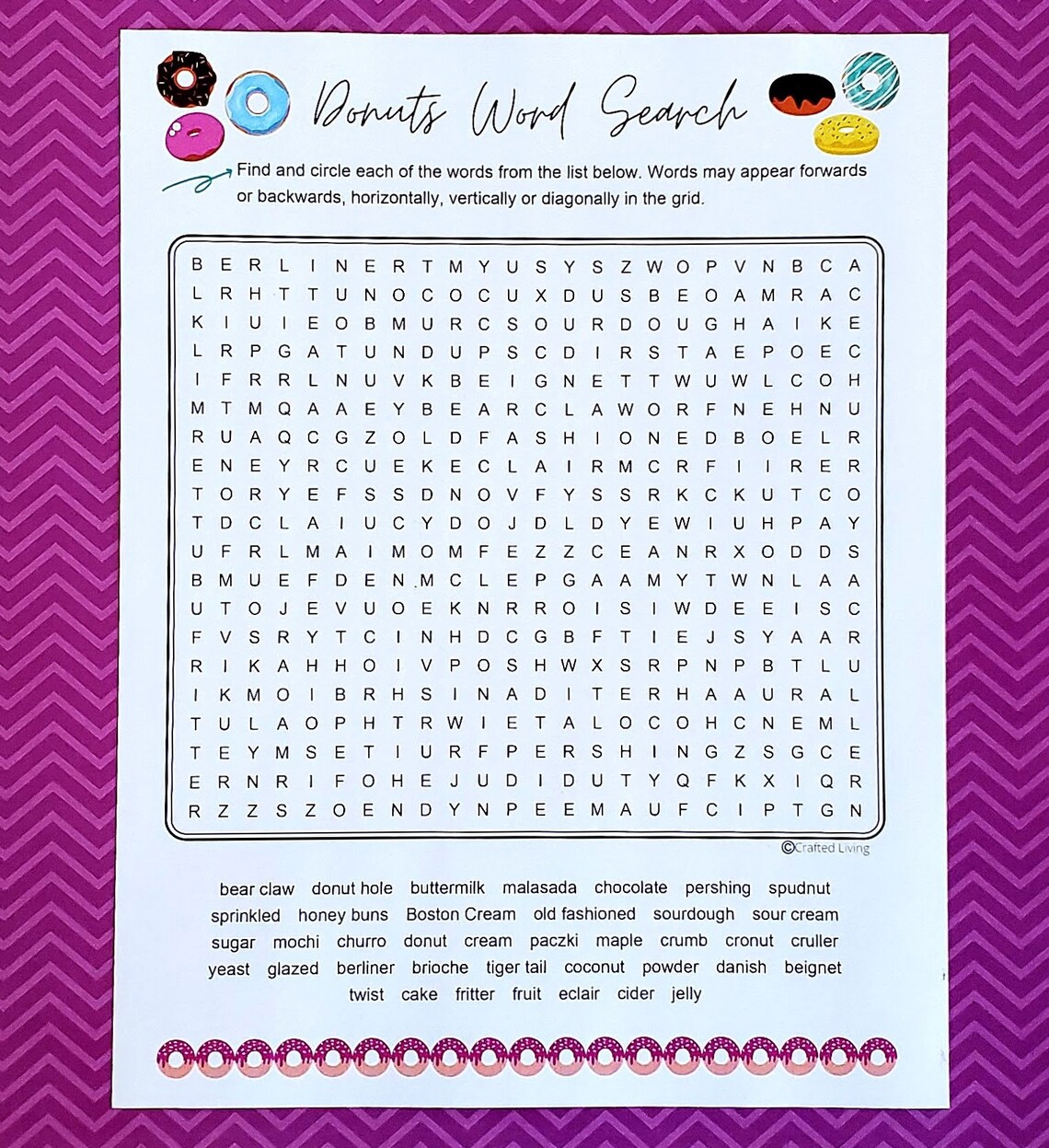 Donuts Word Search Puzzle | Printable Party Game (digital Download) - Etsy