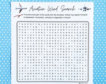 Aviation Word Search - Etsy Australia