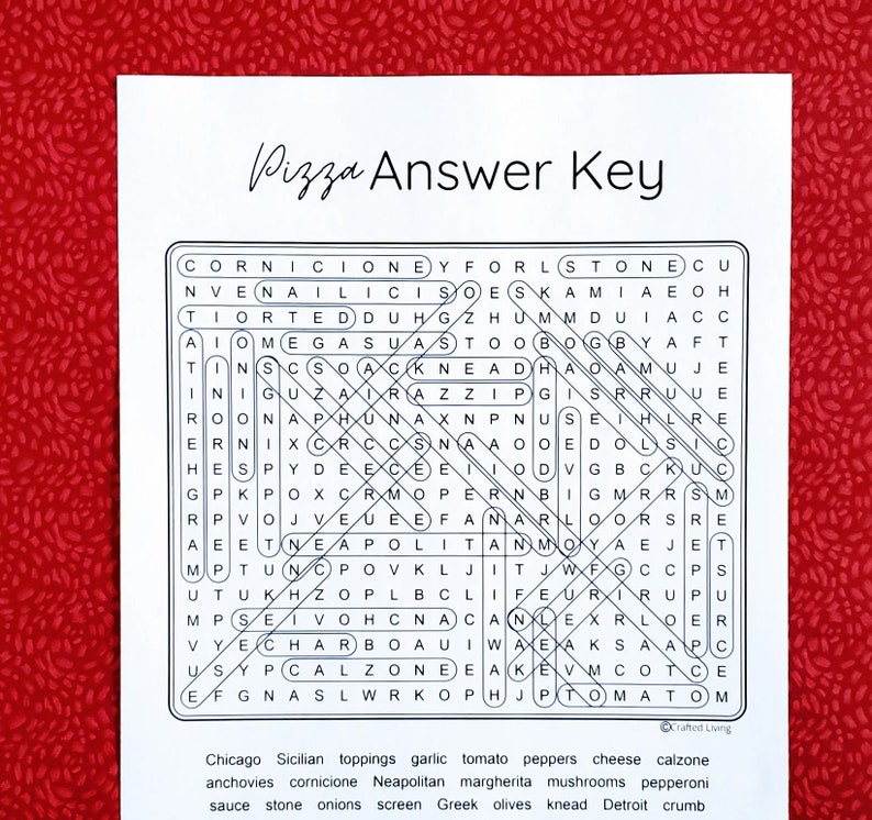 Pizza Word Search Printable | Food Puzzle Game (digital Download) - Etsy