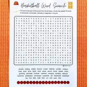 Basketball Printable Word Search | Sports Word Puzzle Party Game ...