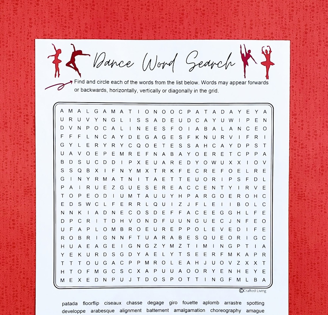 Dance Printable Word Search | Dance Word Puzzle Party Game | Brain ...