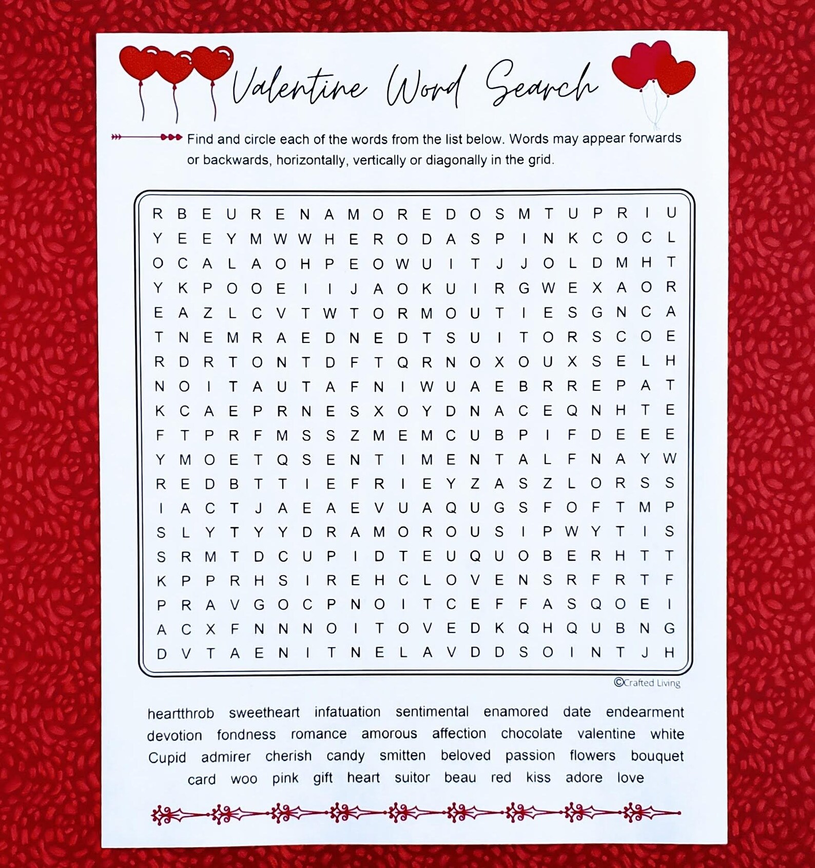 Valentine Printable Word Search | Holiday Word Puzzle Party Game ...