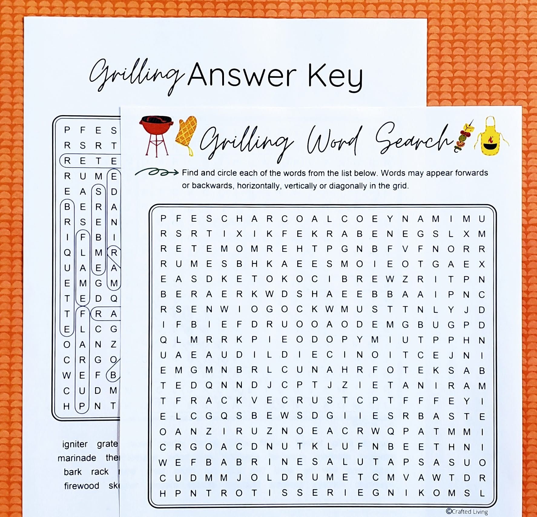 Grilling Printable Word Search Food Word Puzzle Party Game - Etsy