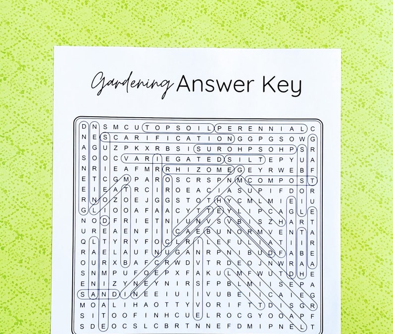 Gardening Word Search Printable | Hobby Puzzle Game (digital Download ...