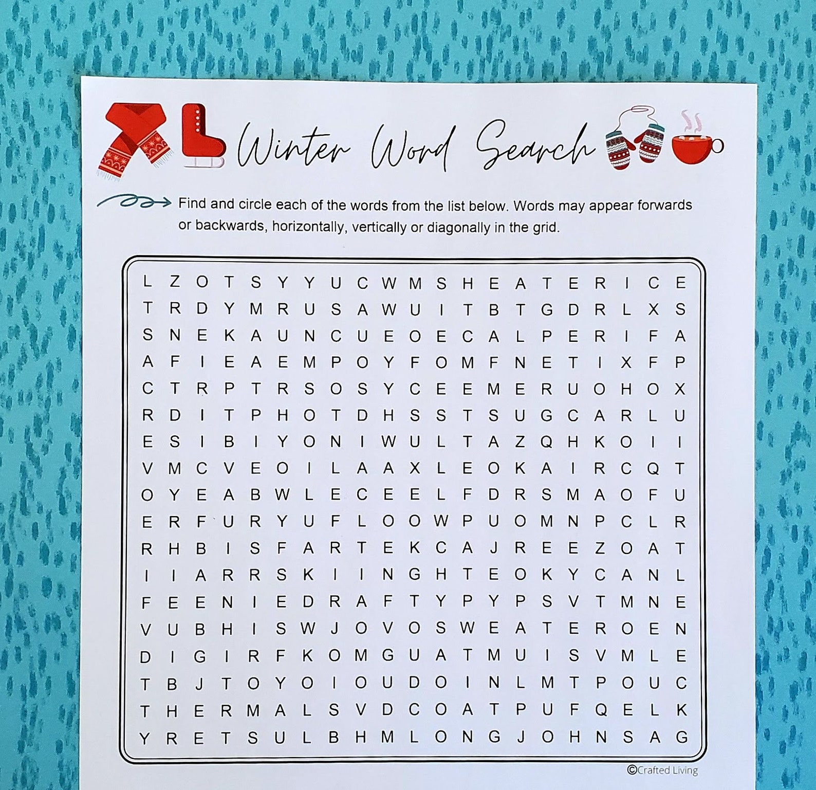 Winter Printable Word Search | Seasons Word Puzzle Party Game | Brain ...