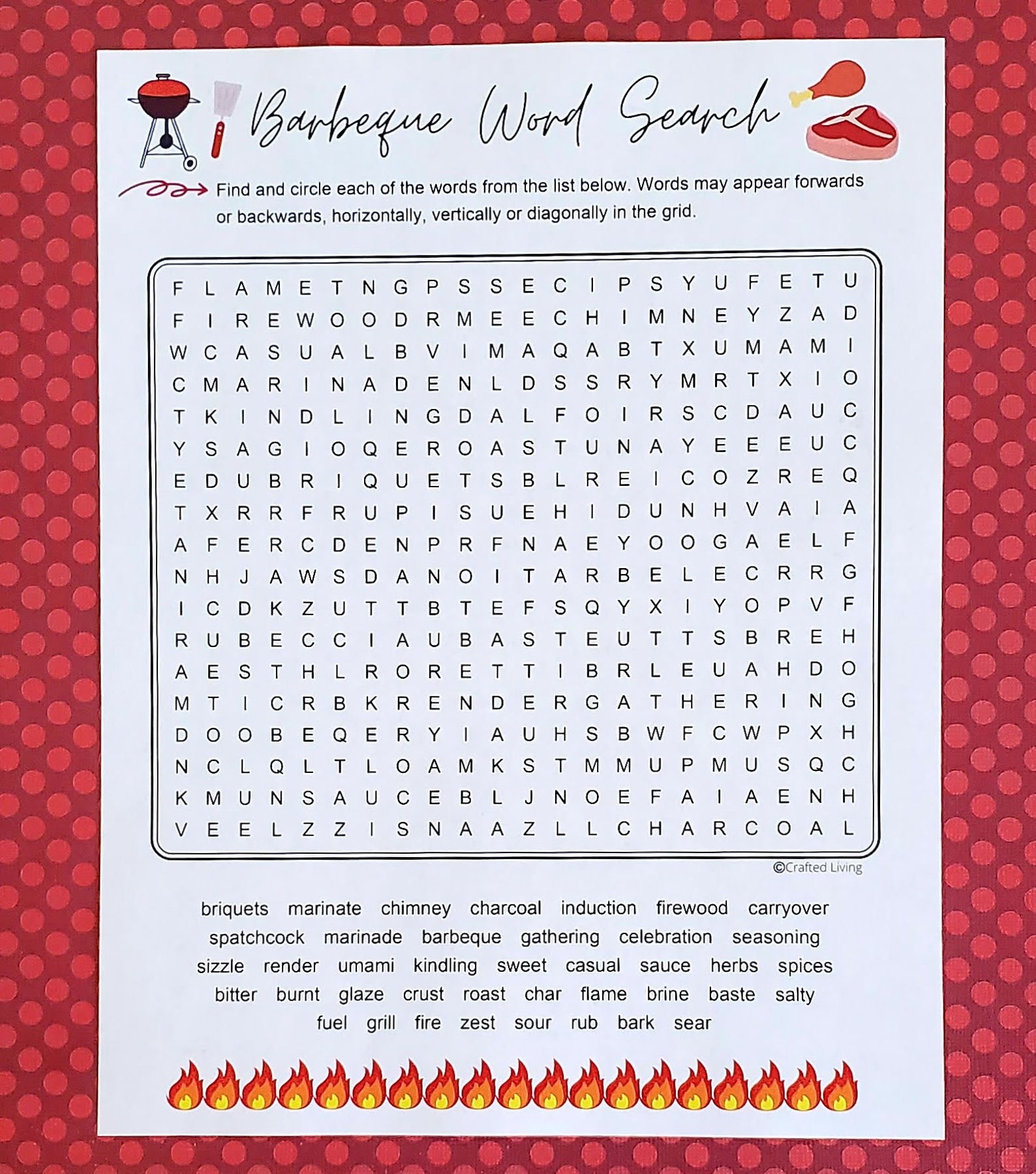 Barbeque Printable Word Search | Food Word Puzzle Party Game | Brain ...