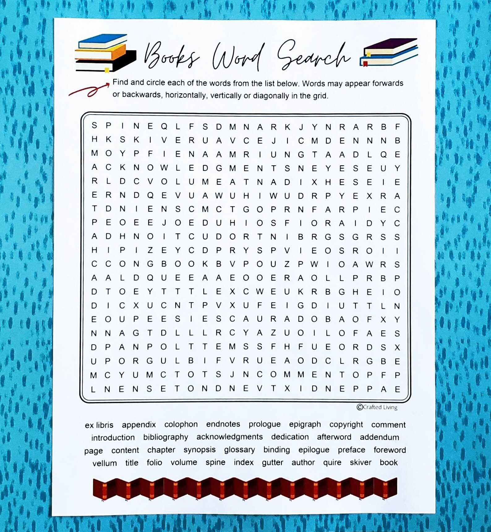 Books Printable Word Search | Book Word Puzzle Party Game | Brain ...