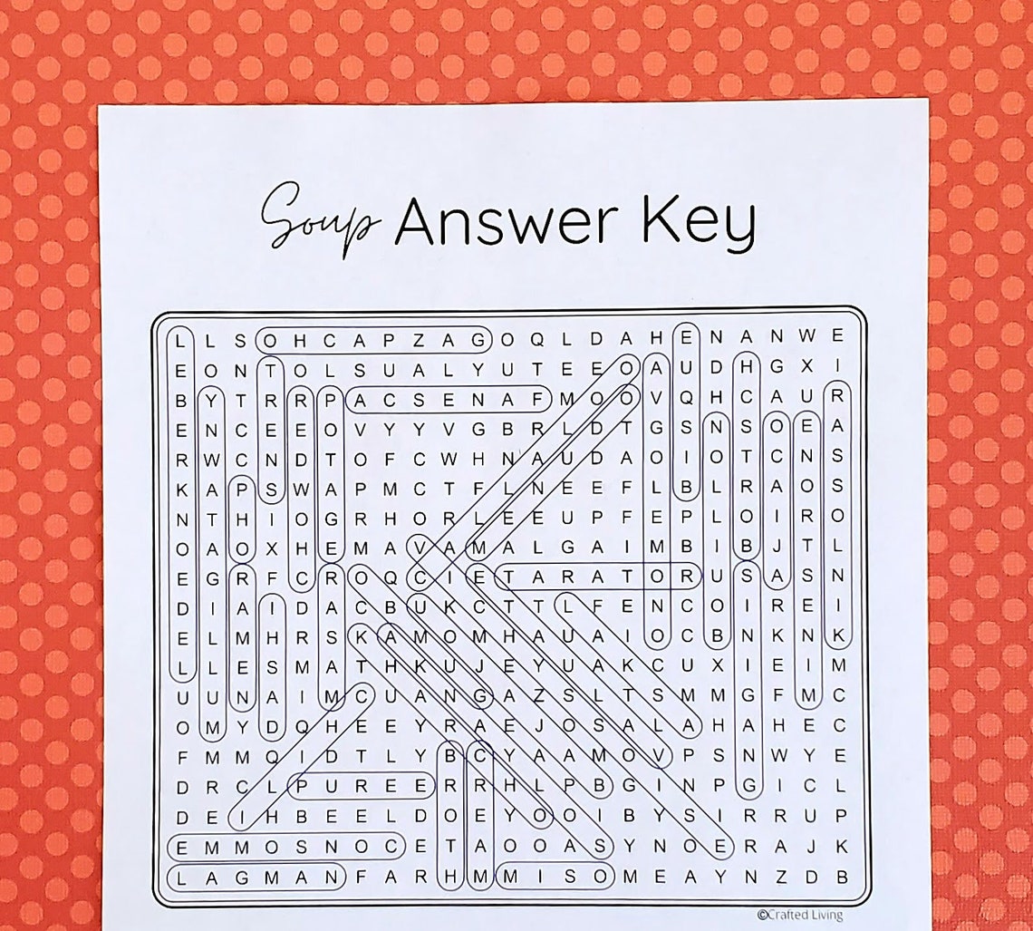 Soup Printable Word Search | Food Word Puzzle Party Game | Brain Teaser ...