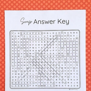 Soup Word Search Printable | Food Puzzle Game (digital Download) - Etsy
