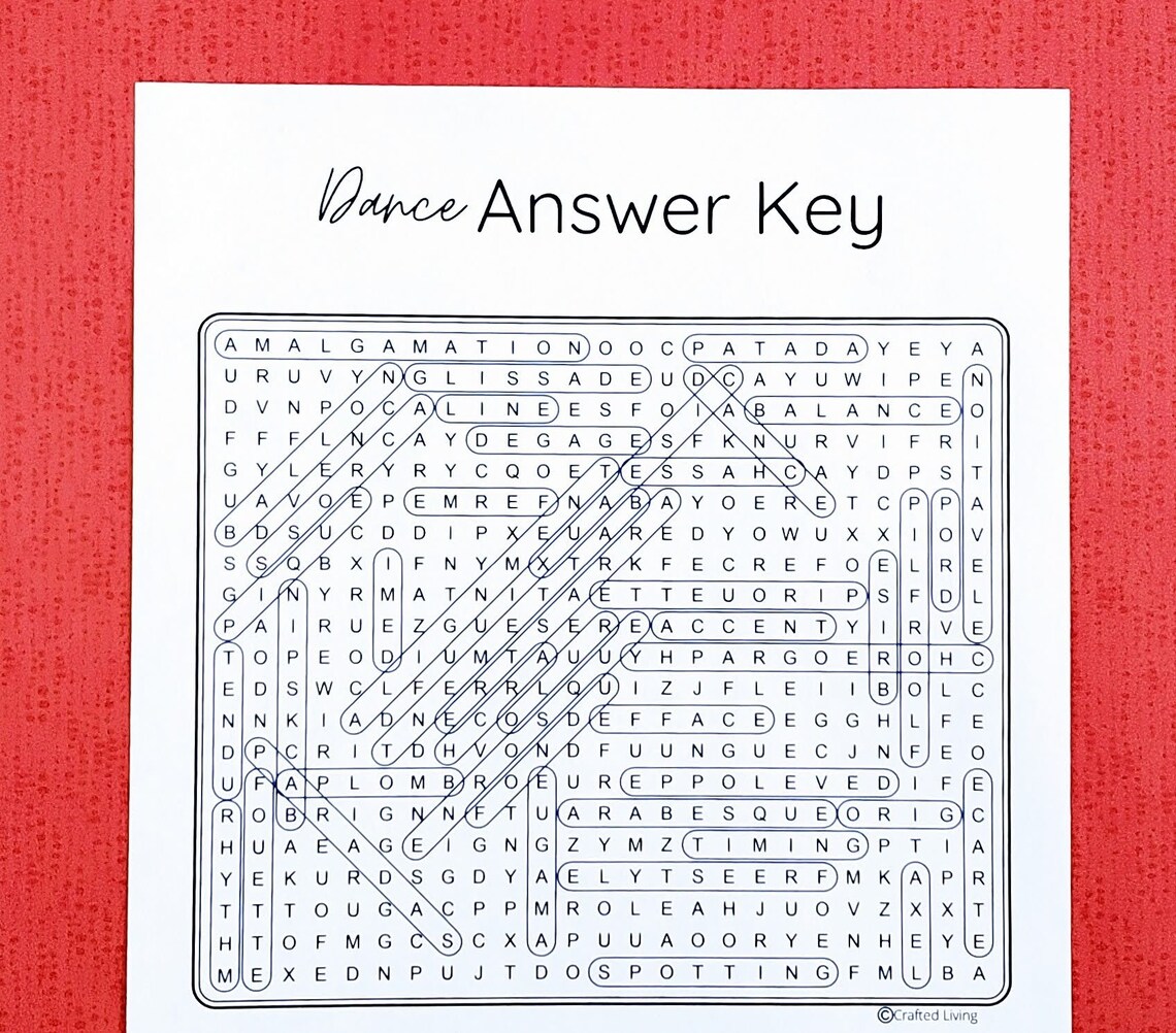Dance Printable Word Search | Dance Word Puzzle Party Game | Brain ...