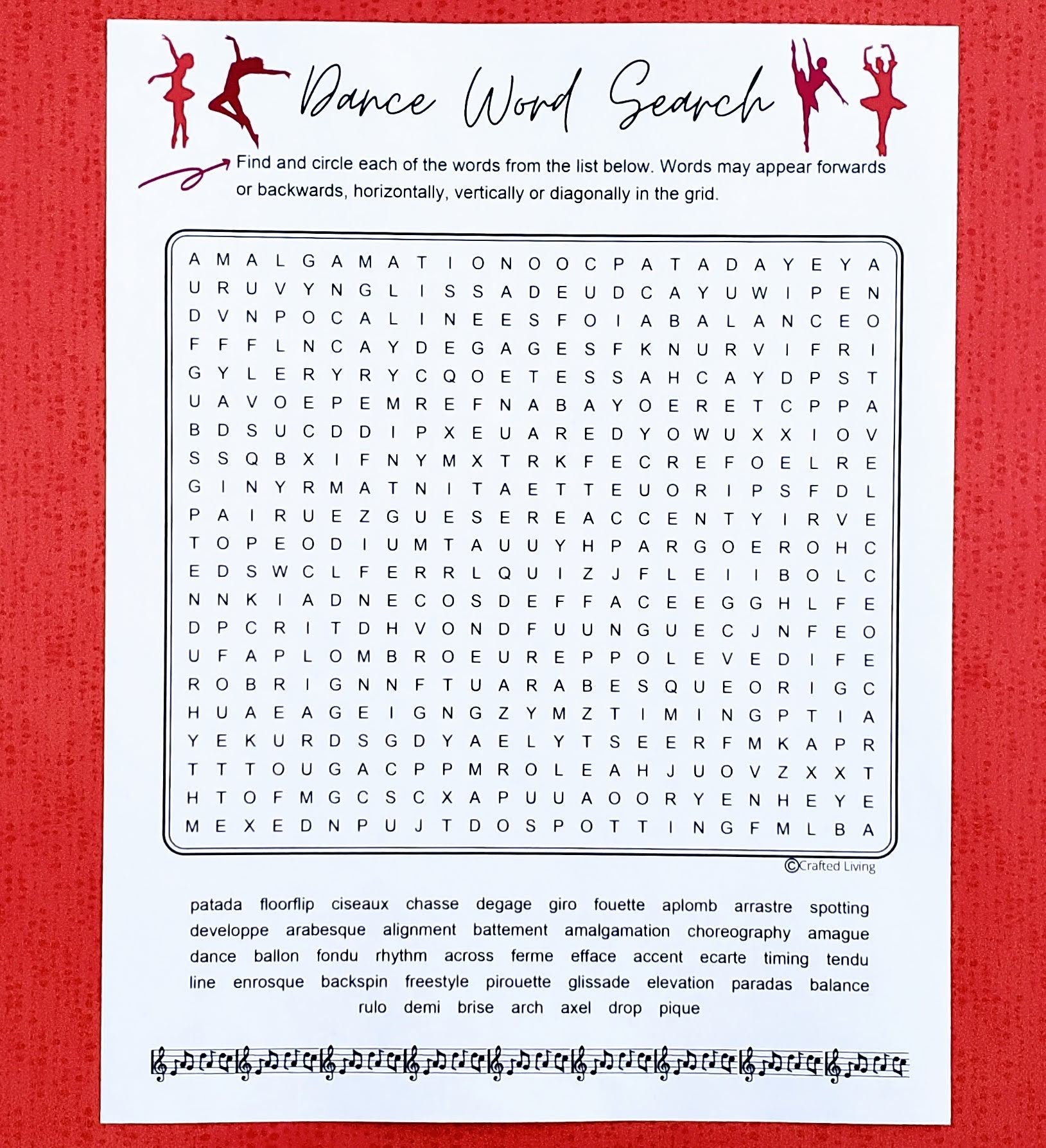 Dance Printable Word Search Dance Word Puzzle Party Game Brain Teaser ...