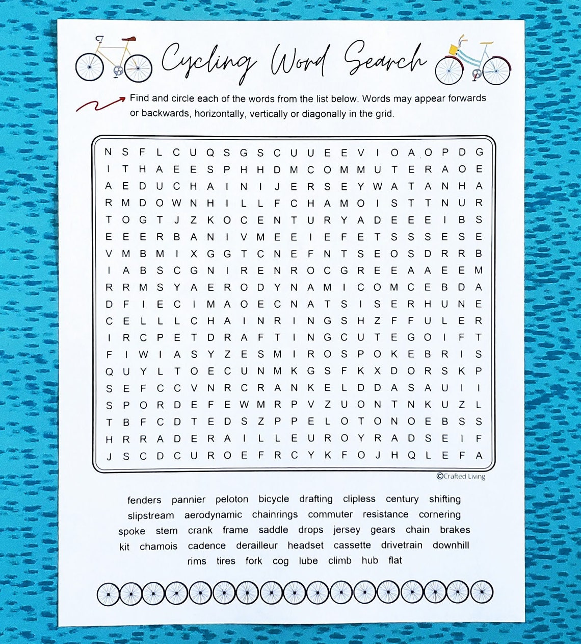 Cycling Printable Word Search | Sports Word Puzzle Party Game | Brain ...