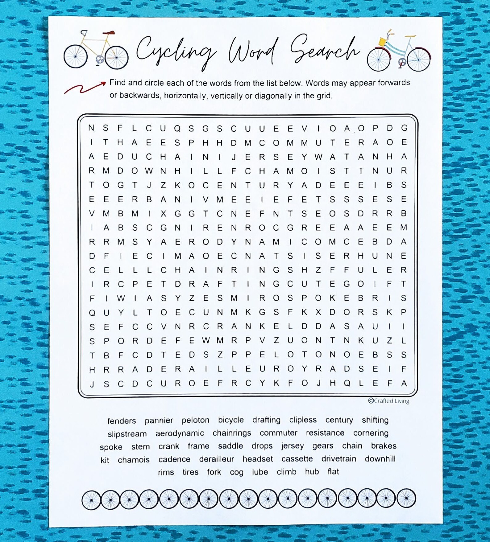 Cycling Printable Word Search | Sports Word Puzzle Party Game | Brain ...