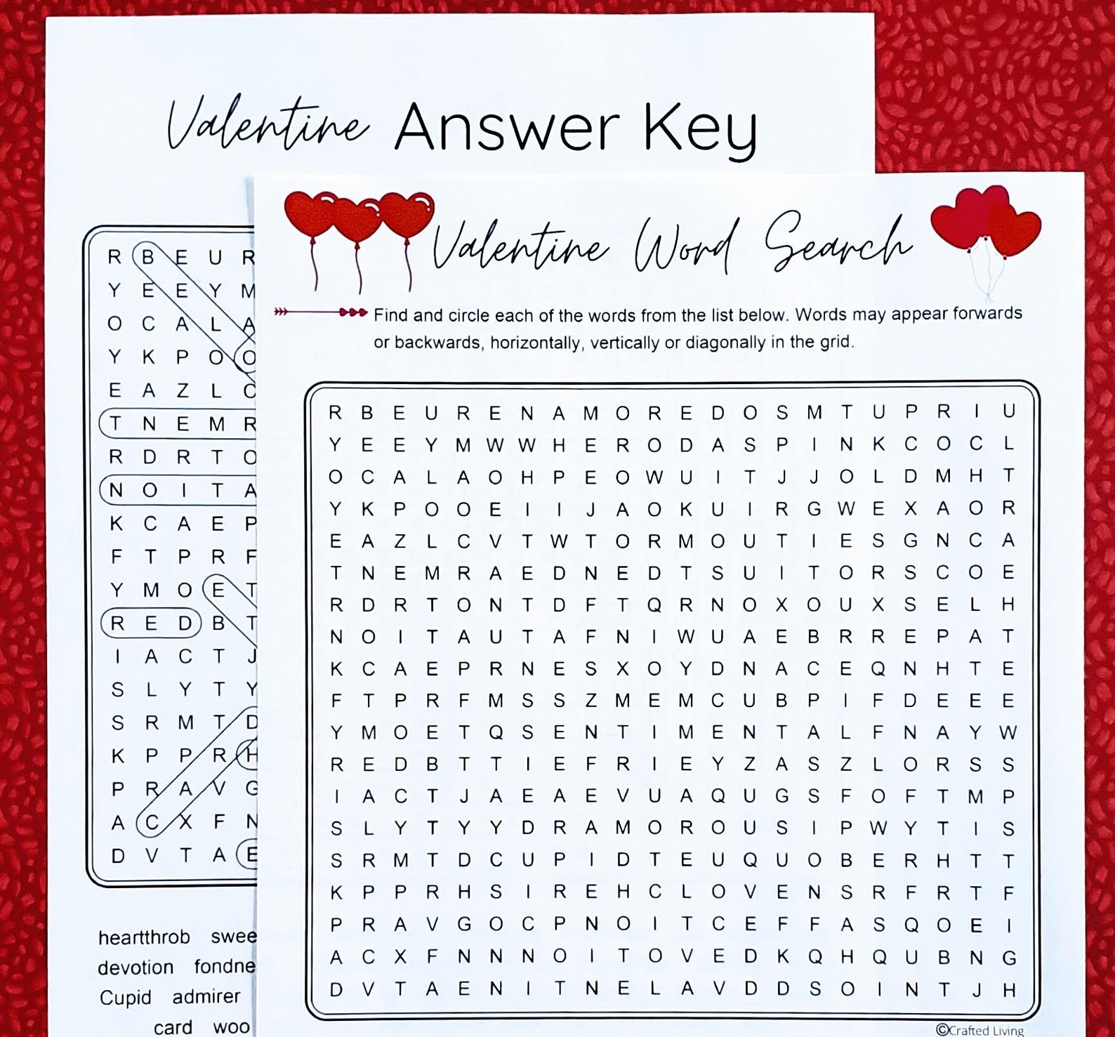 Valentine Printable Word Search | Holiday Word Puzzle Party Game ...
